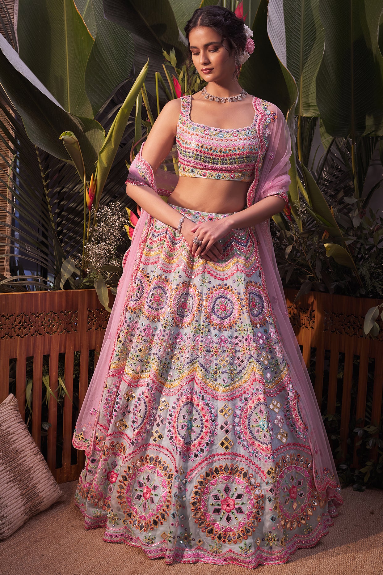 Aqua Carnival Lehenga Set – Aneesh Agarwaal